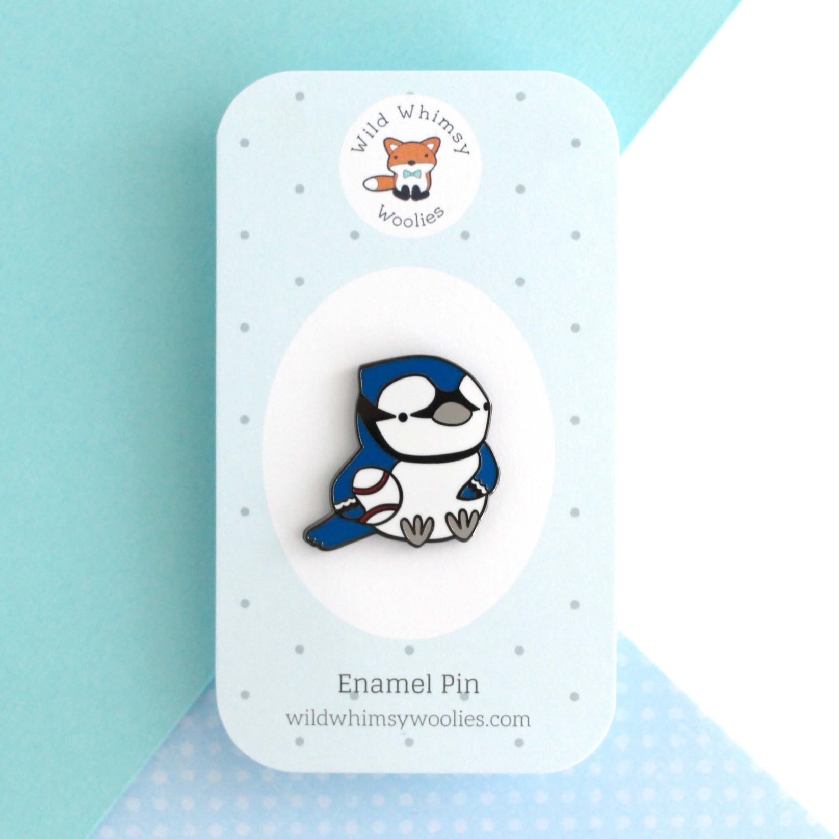 Wild Whimsy Woolies - Blue Jay Enamel Pin - Baseball Pin - Bird Gift ...