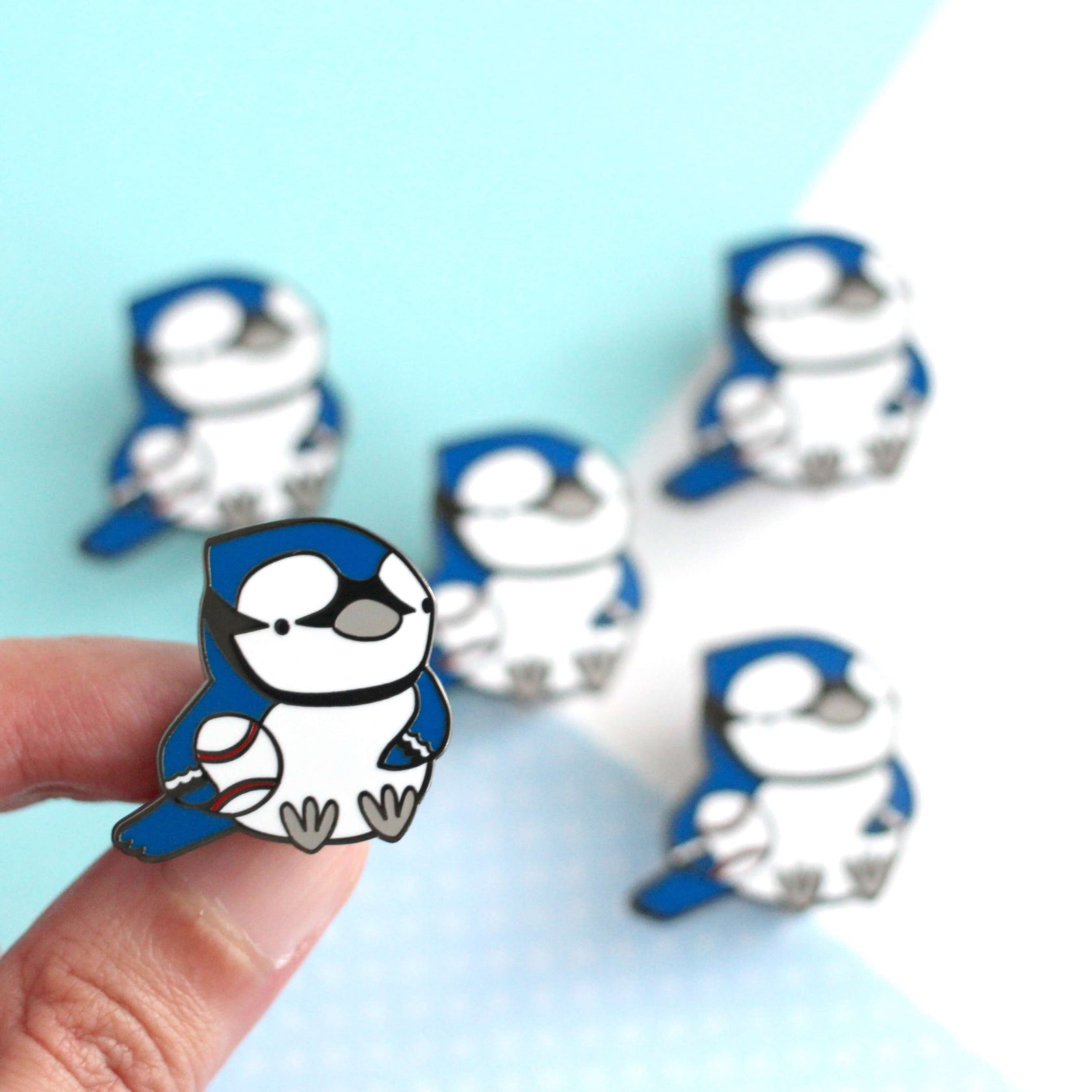 Wild Whimsy Woolies - Blue Jay Enamel Pin - Baseball Pin - Bird Gift ...