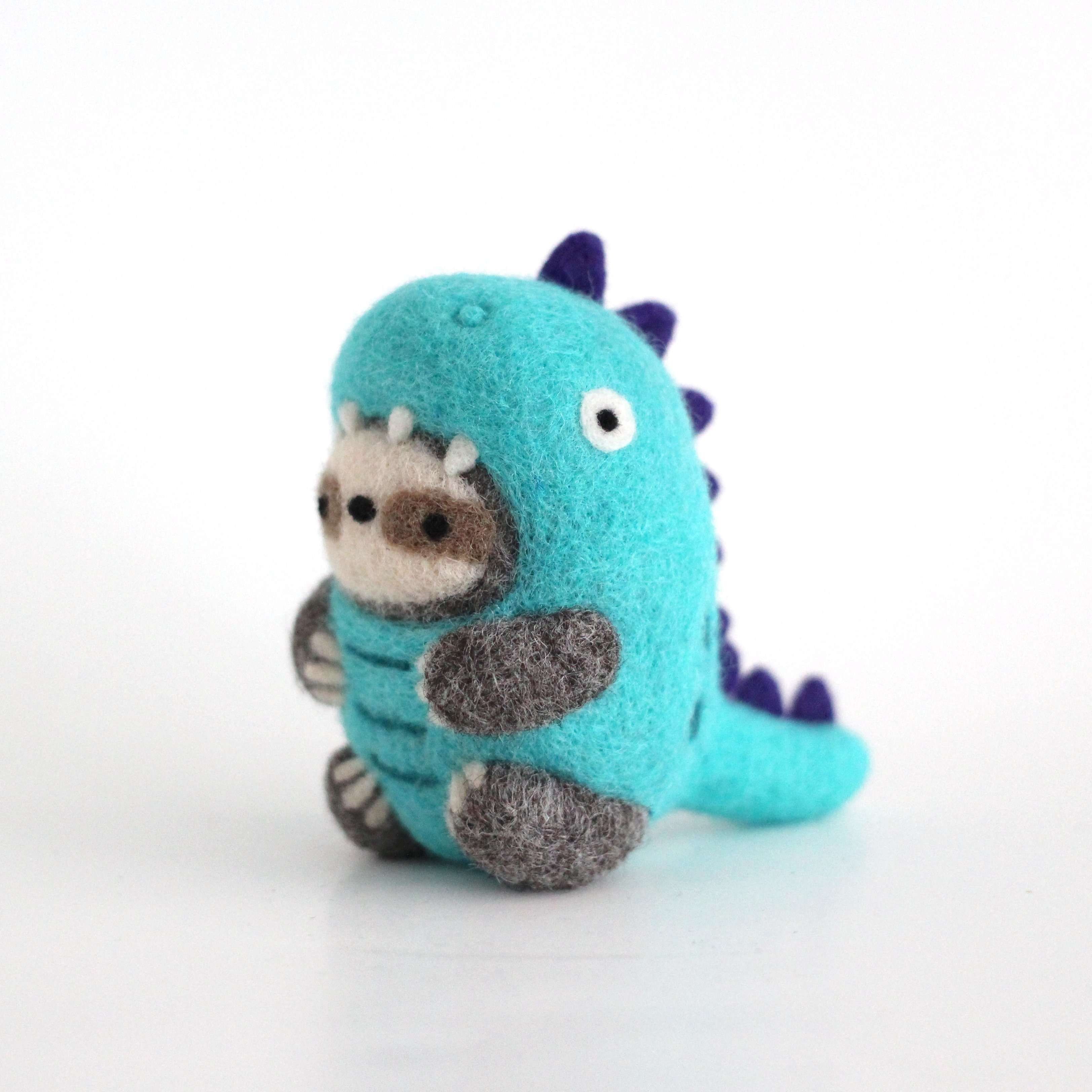 Needle Felted Dinomonster Sloth – Wild Whimsy Woolies
