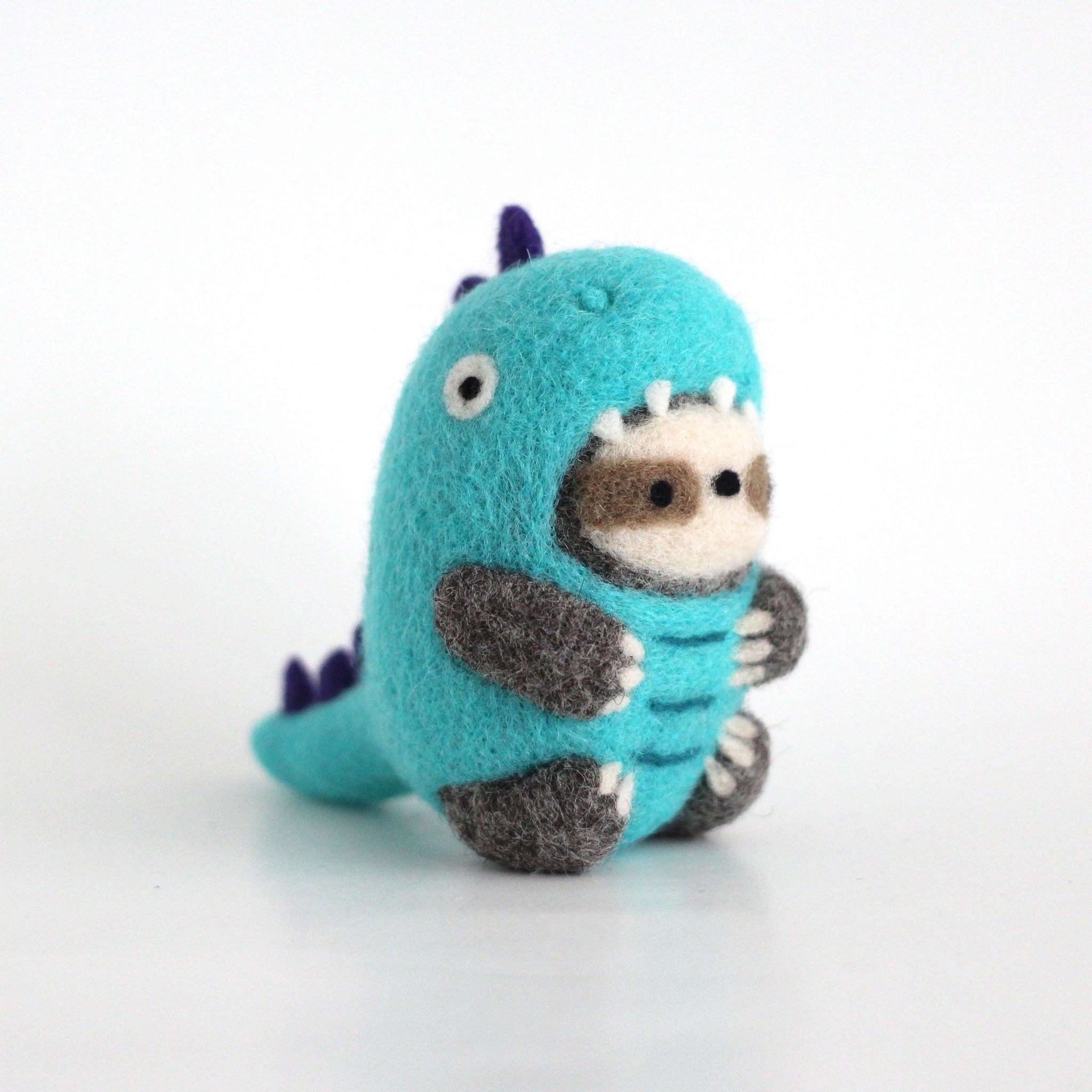 Needle Felted Dinomonster Sloth – Wild Whimsy Woolies