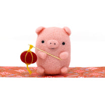 Needle Felted Pig Pink Pig with Lantern – Wild Whimsy Woolies