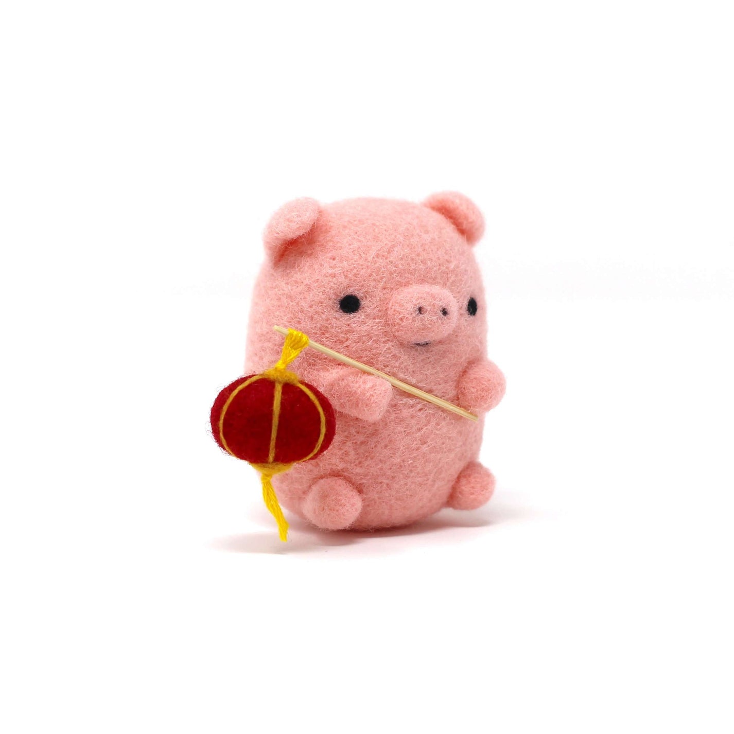 Needle Felted Pig Pink Pig with Lantern – Wild Whimsy Woolies
