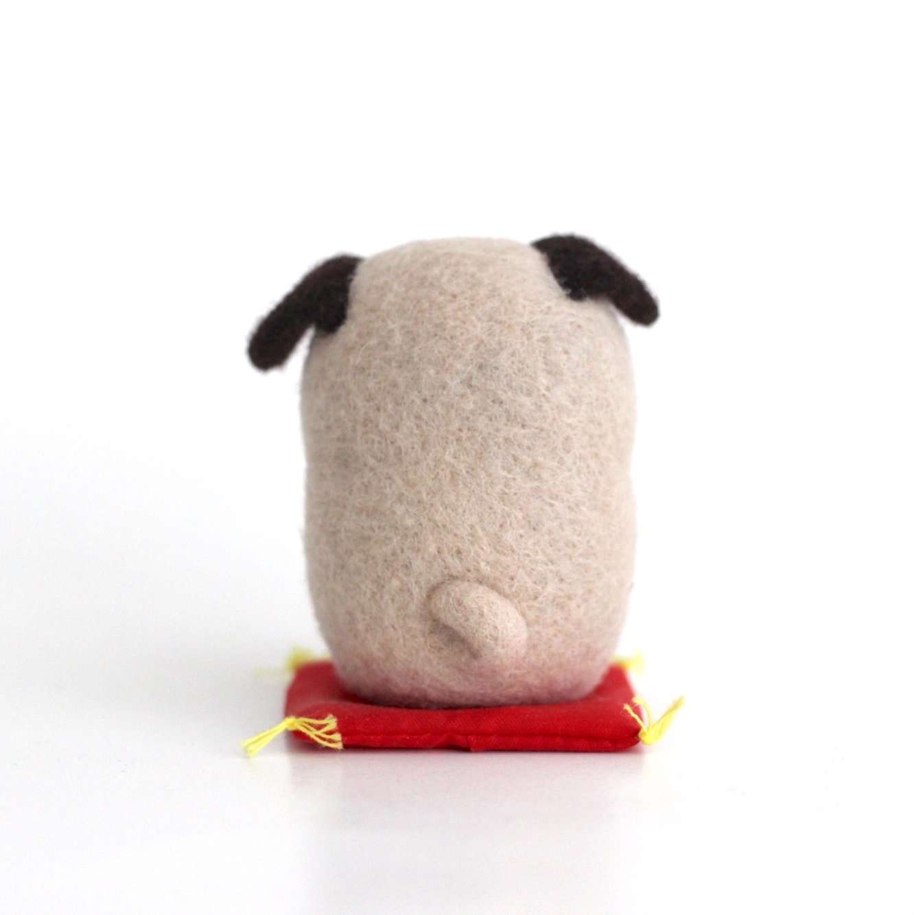 Needle Felted Pug with an Orange – Wild Whimsy Woolies