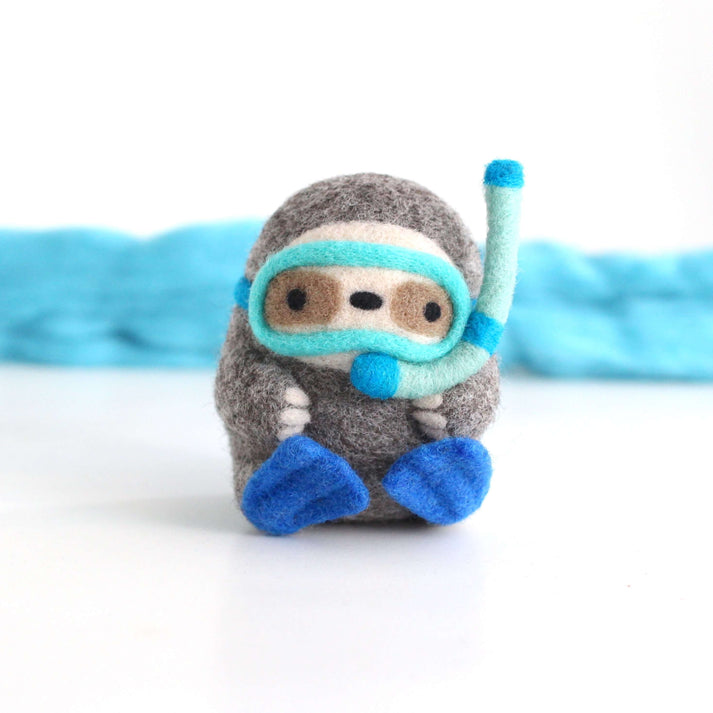 Needle Felted Scuba Diver Sloth – Wild Whimsy Woolies