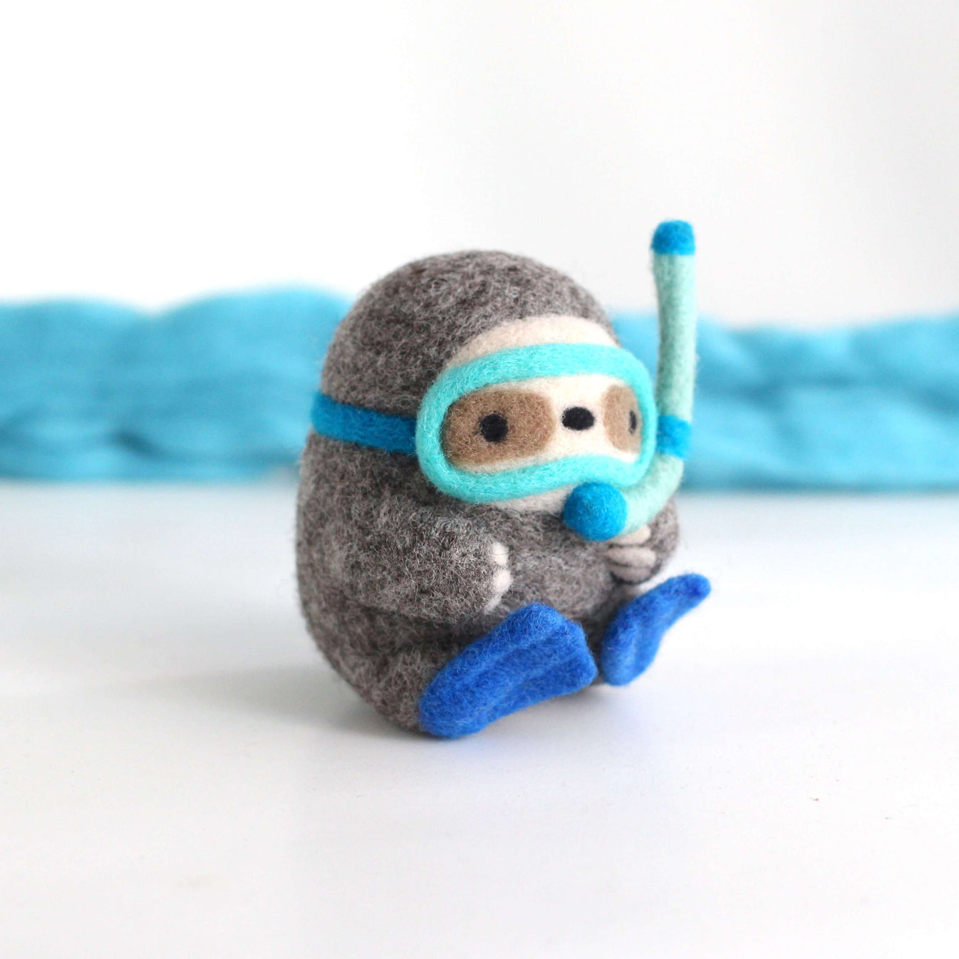 Needle Felted Scuba Diver Sloth – Wild Whimsy Woolies