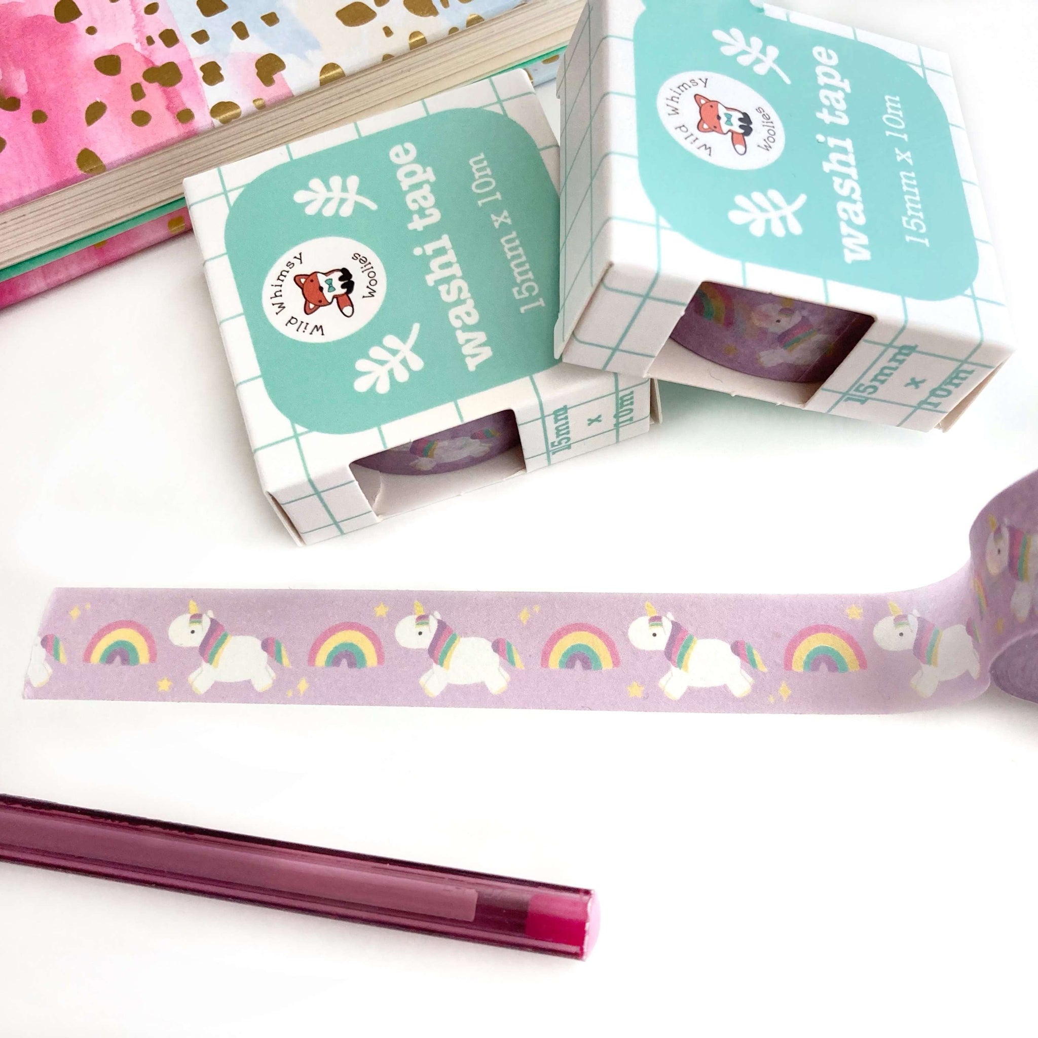 Rainbow Unicorn Washi Tape - Unicorn Stationery Gift – Wild Whimsy Woolies